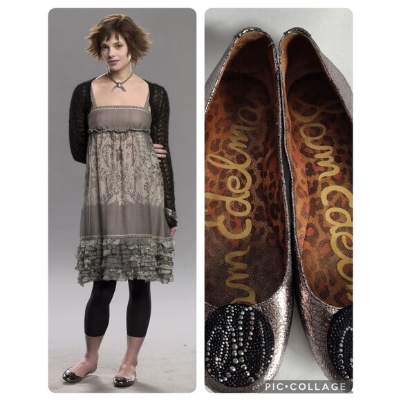 Sam Edelman | Shoes | Sam Edelman Metallic Pewter Ballet Flats Aso ...